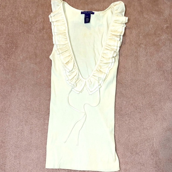 Ralph Lauren | Tops | Ralph Lauren Ruffled Deep V Tank Top | Poshmark